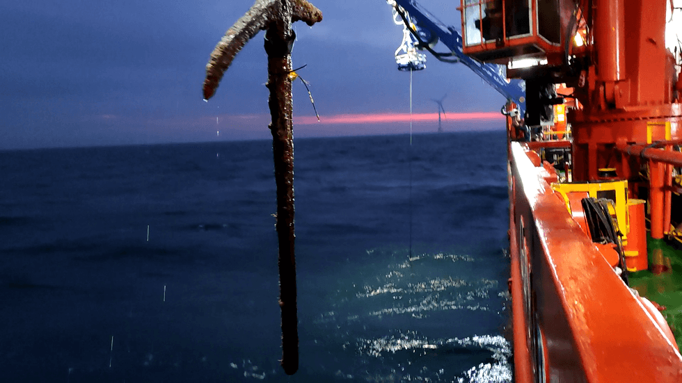 Anchor discovered during offshore wind farm work may date from Roman ...