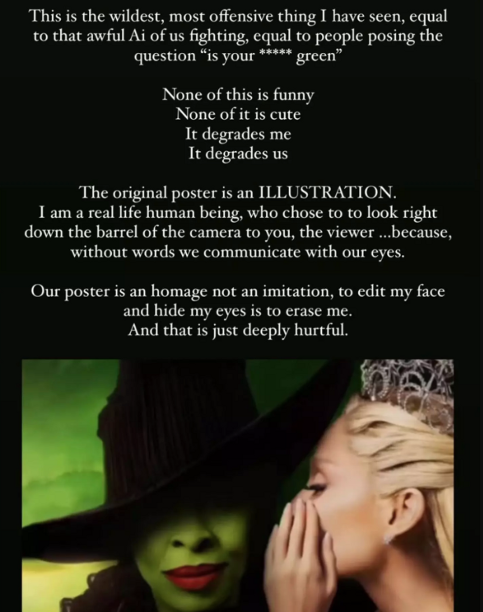 Cynthia Erivo reveals why she spoke out about Wicked poster controversy ... Cynthia Erivo reveals why she spoke out about Wicked poster controversy ...