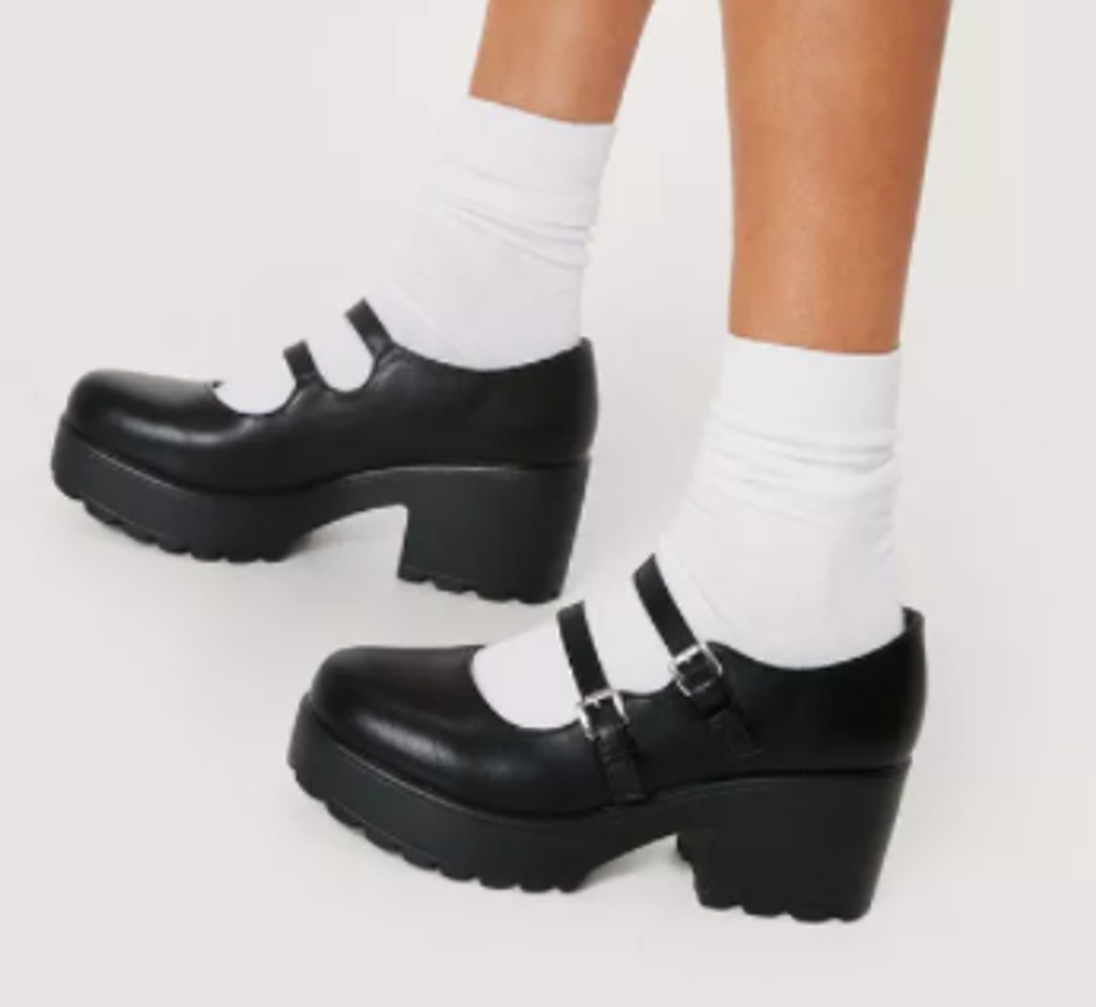 Faux Leather Double Strap Mary Janes | indy100