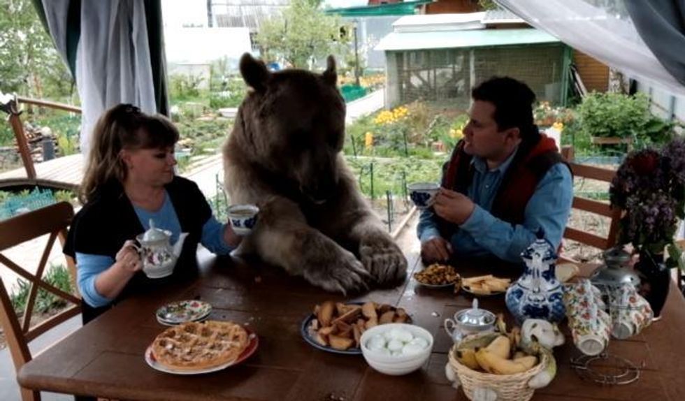 Meet the Russian family that adopted a bear | indy100 | indy100
