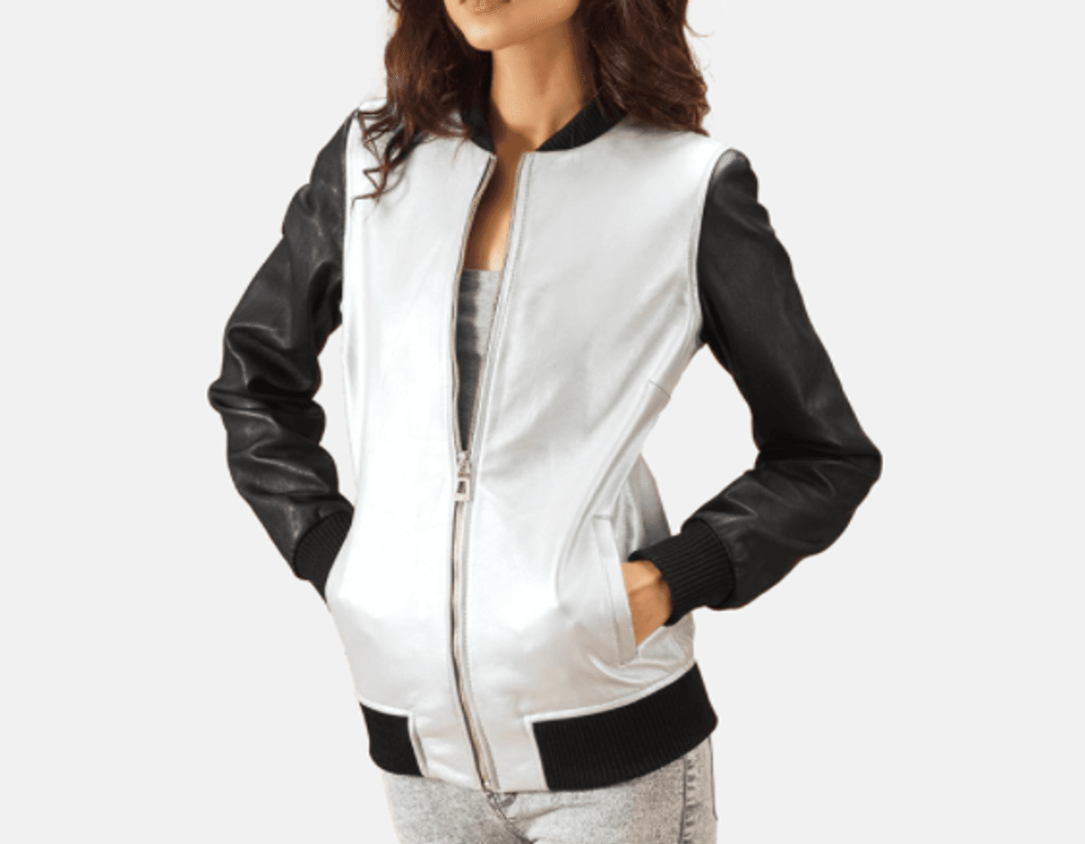 Cole Silver Leather Bomber Jacket | indy100