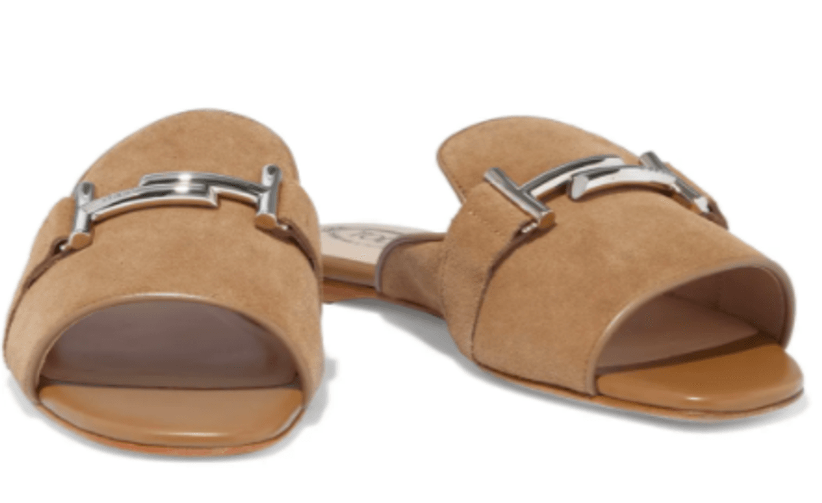 Tod’s Double T embellished suede slides | indy100