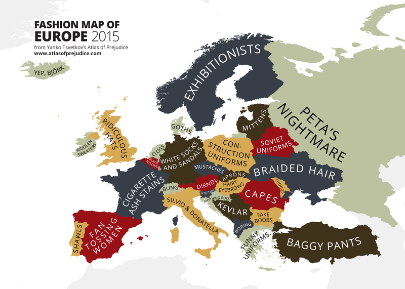 World Map Of Stereotypes Nationality Stereotypes Know 31 Funny Maps Of