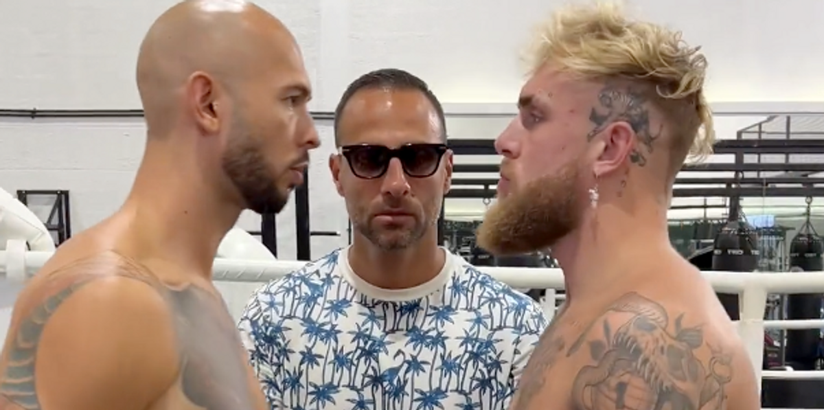 Jake Paul faces off with Andrew Tate ahead of potential fight | indy100 Jake Paul faces off with Andrew Tate ahead of potential fight | indy100