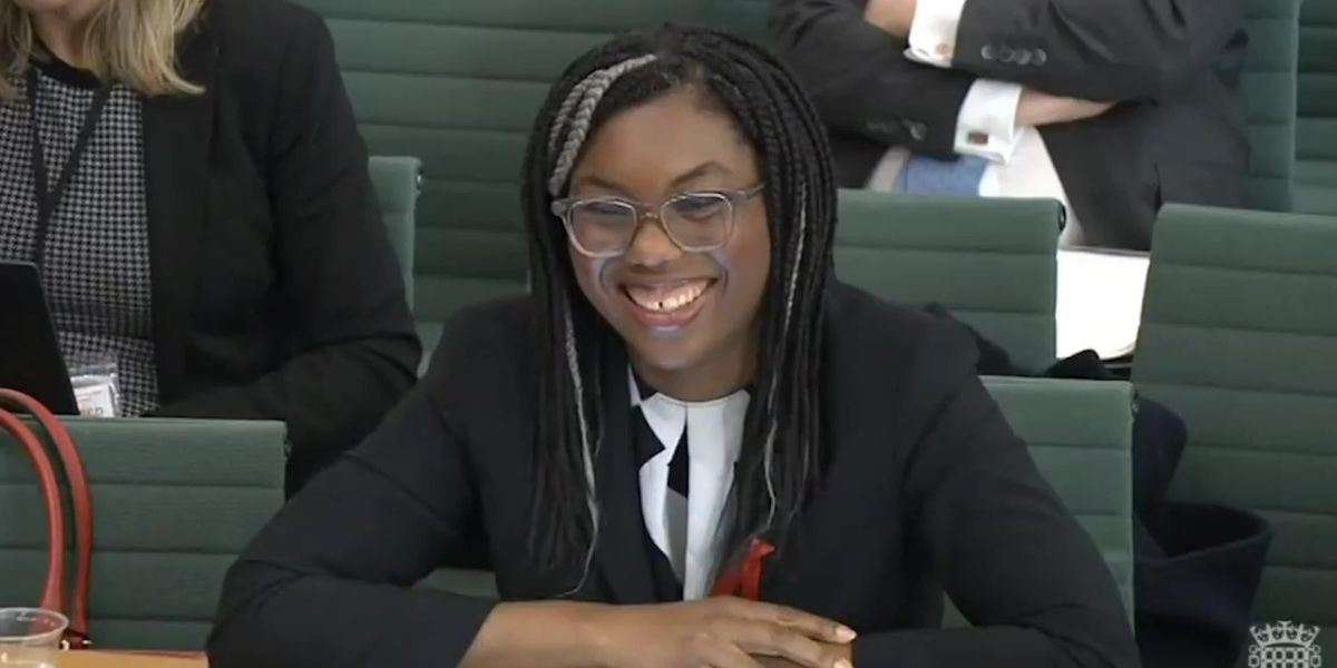Kemi Badenoch bursts out laughing after MP mocks Liz Truss | indy100 Kemi Badenoch bursts out laughing after MP mocks Liz Truss | indy100