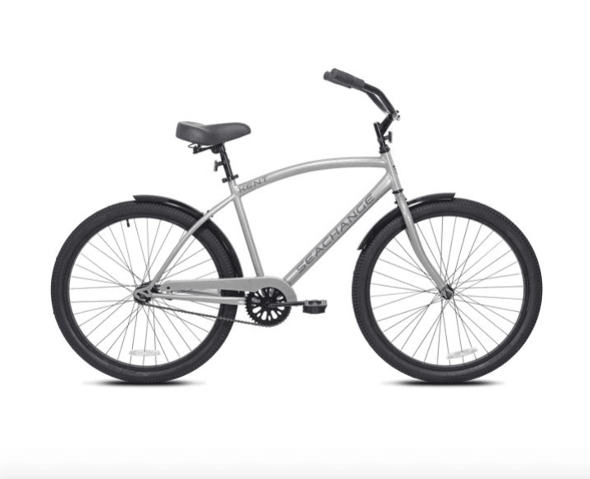 Kent, 26" Men's Seachange, Beach Cruiser Bicycle, Silver | indy100