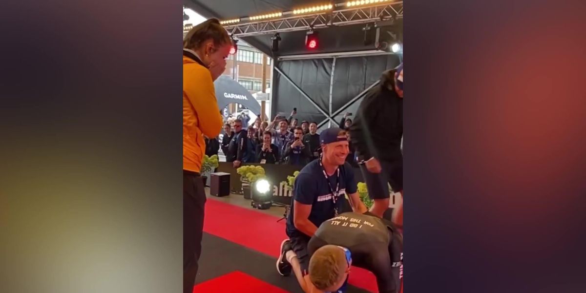 Man Proposes Despite Collapsing With Leg Cramps After Completing man-proposes-despite-collapsing-with-leg-cramps-after-completing