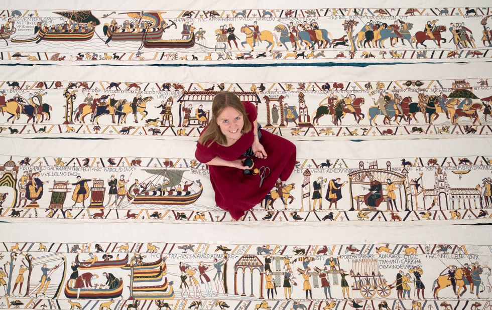 Bayeux Tapestry replica challenge giving grey hairs to primary school ...