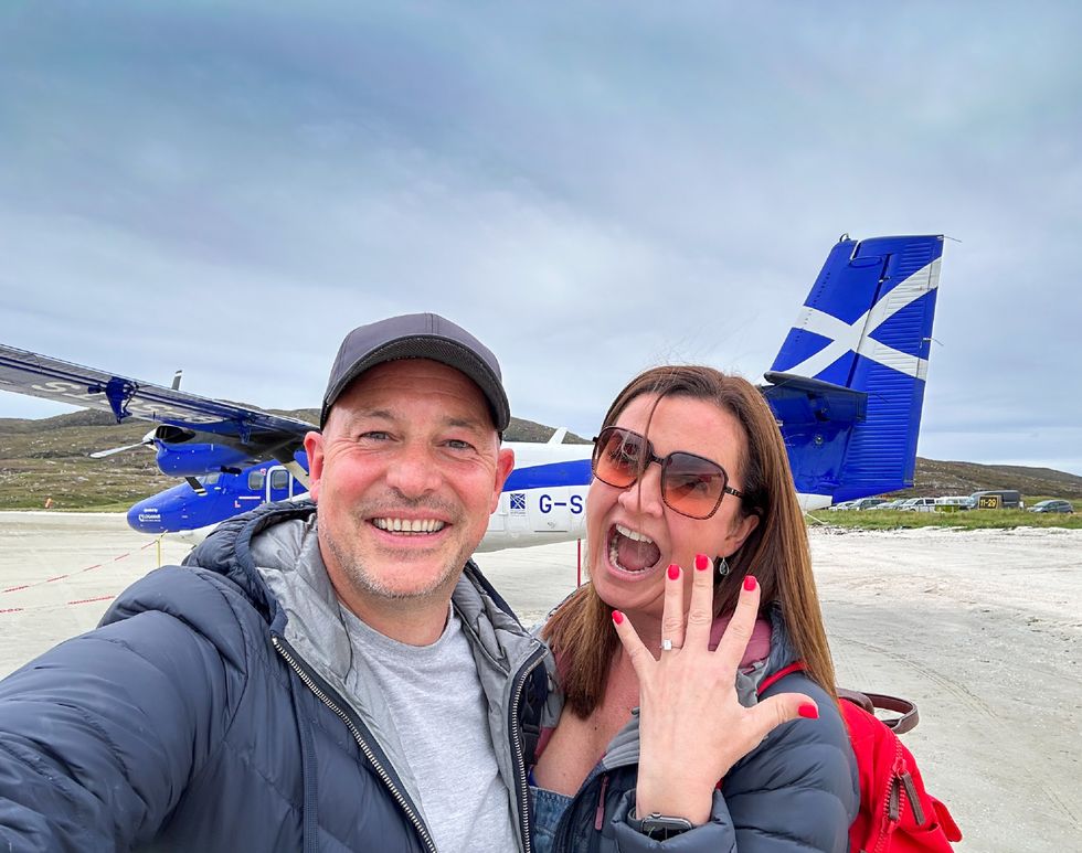 Marriage proposal etched into runway sand for man’s sky-high proposal ...