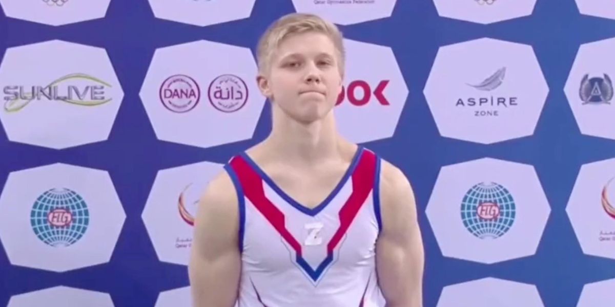 Russian Gymnast Wears Controversial Z Symbol On Outfit While Stood