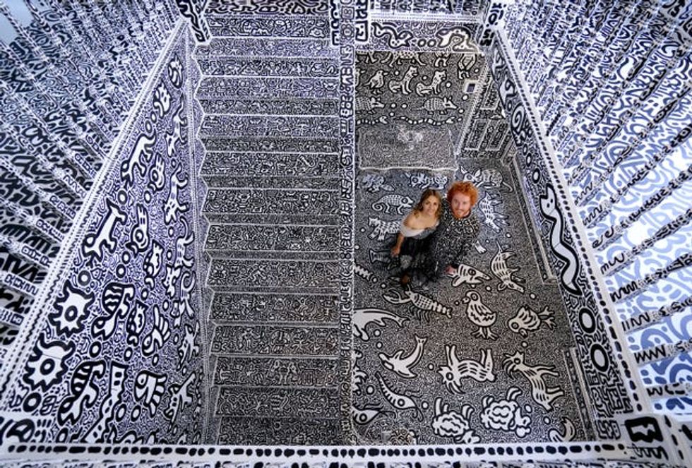 British Artist Mr Doodle Transforms Kent Mansion With His Hand Drawn