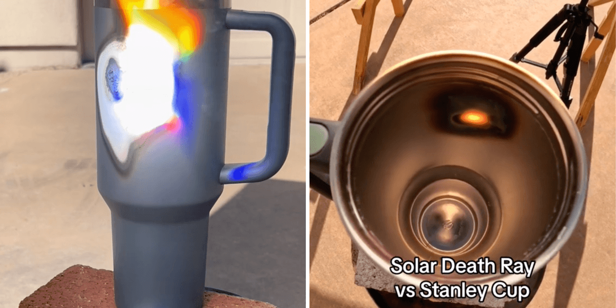 Solar Death Ray Experiment On Stanley Cup Leaves Surprising Results solar-death-ray-experiment-on-stanley-cup-leaves-surprising-results